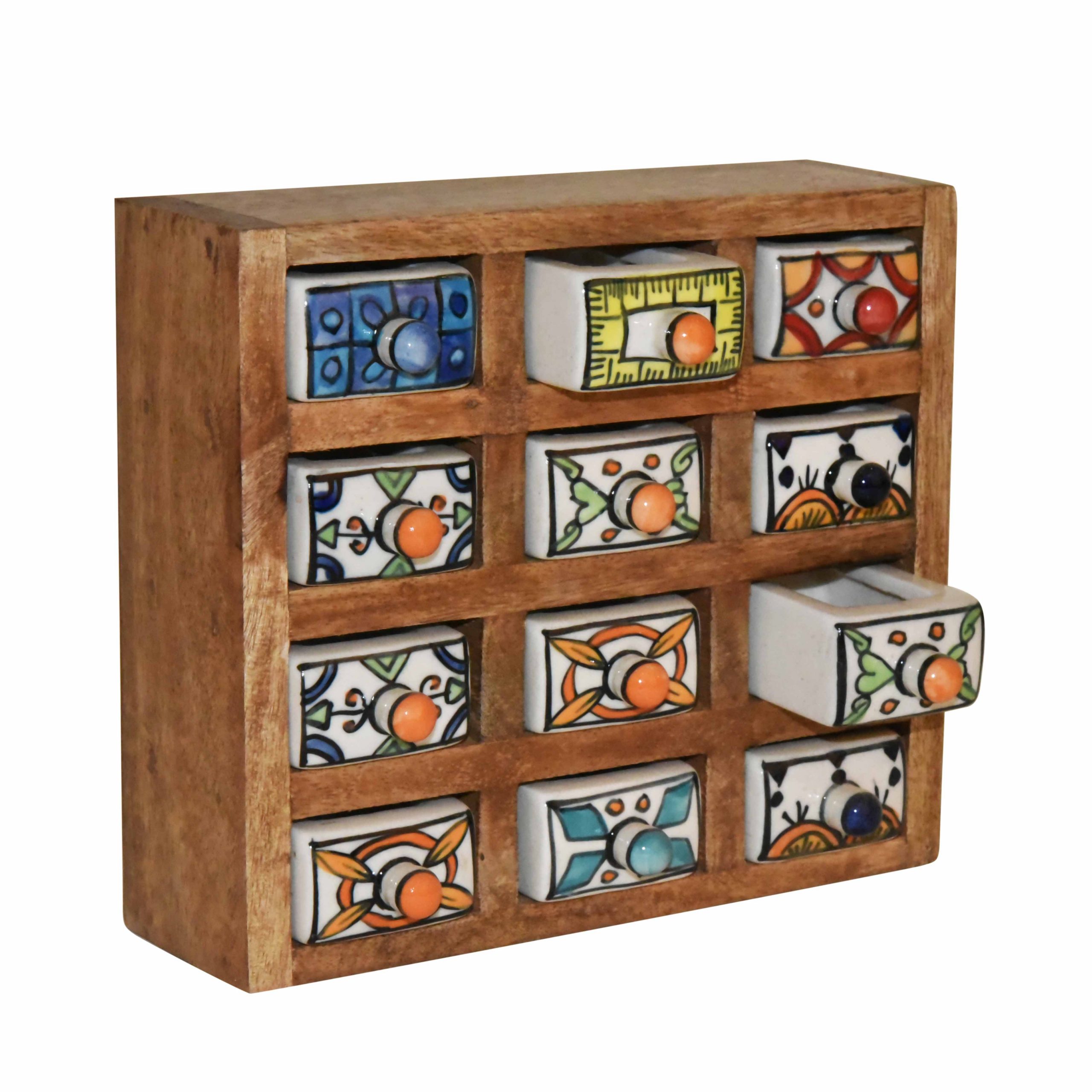 Indian Mini Cabinet Drawers Stand (12 drawers) - KaroutExpress