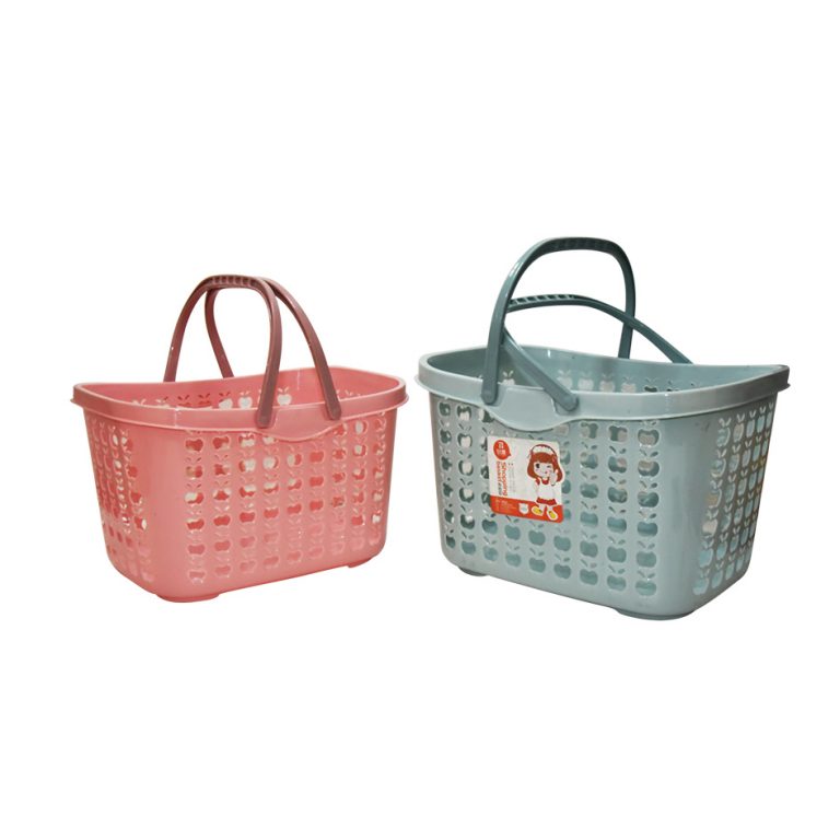 Double Handle Plastic Laundry Basket - KaroutExpress