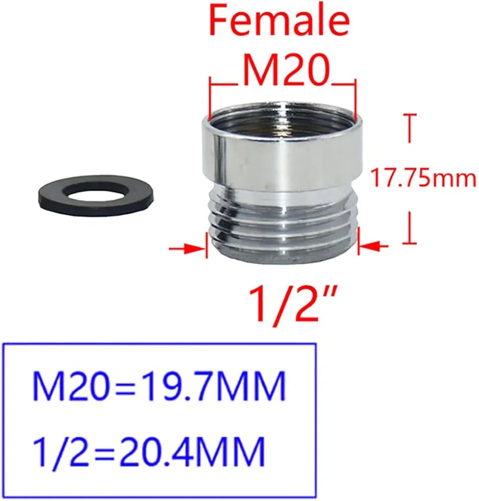 piece 1/2 inch brass male to M22 M24 M20 connector suitable for bathroom shower faucet, female ...
