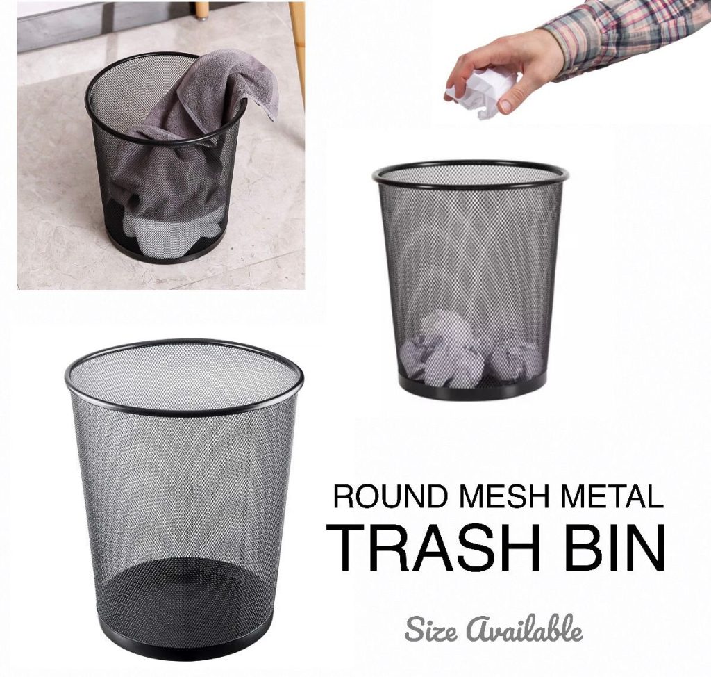 Metal trash bin black – KaroutExpress